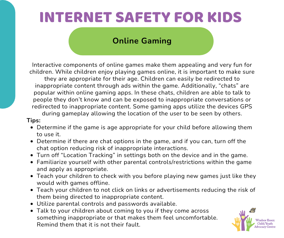 Online Safety Tips For Kids - Windsor Essex Child/Youth Advocacy Centre ...